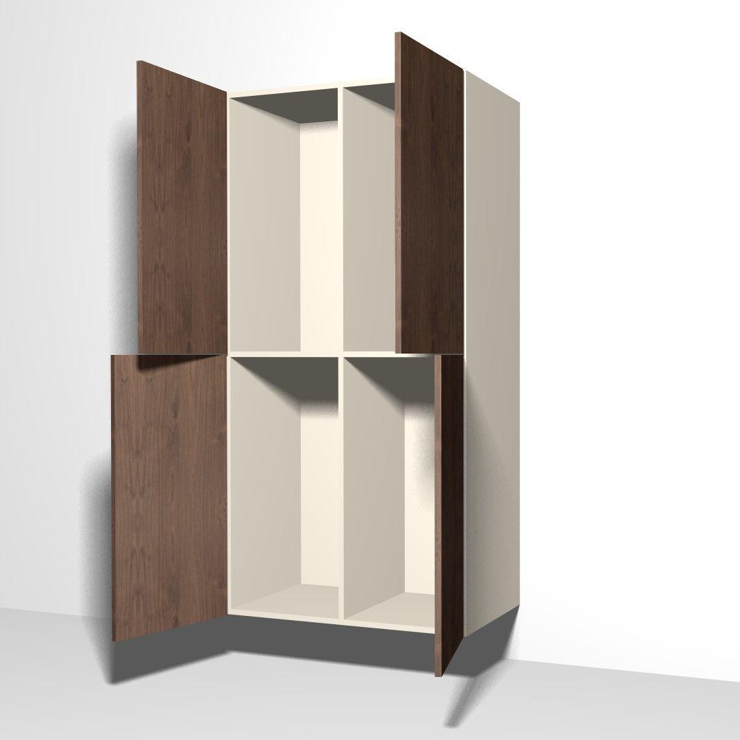 Korpus mit 2 Doppeltüren (1 Mittelseite, 2 Mittelböden) › Profimöbel